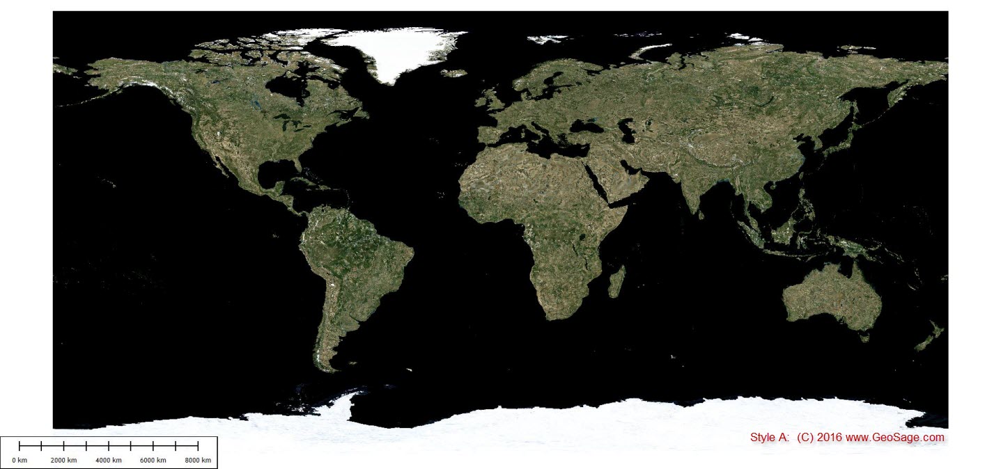 Unique global satellite imagery mosaics from 14.25m /15m resolution